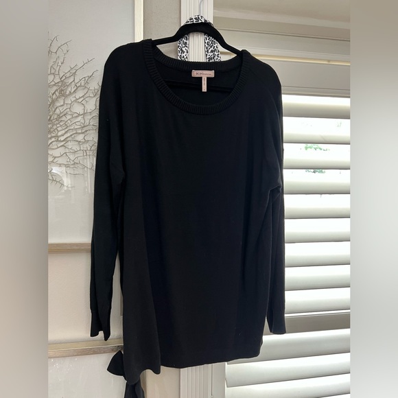 BCBG | Sweaters | Bcbg Oversized Black Sweater With Side Accent | Poshmark